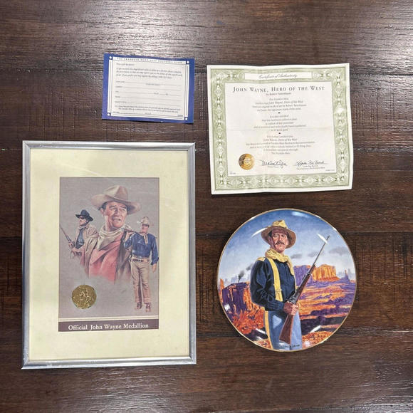 Franklin Mint | Other | Limited Edition John Wayne Collector Plate And ...